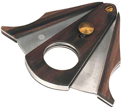 Mantello Cigars Cigar Cutter Guillotine - Gift for Men, Wood, Double Blade Cigar Cutter with Lock System - Stainless Steel in Gift Box