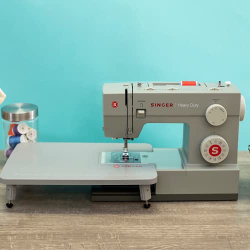 SINGER | Heavy Duty Holiday Bundle - 4452 Heavy Duty Sewing Machine with Bonus Extension Table for Larger Projects, Packed with Specialty Accessories