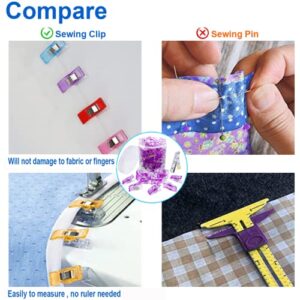 120 PCS Purple Sewing Clips for Fabric, Mini Clips for Sewing, Sewing Fasteners Clips, Multi-Color Crafting Tools for Fabric Sewing Binding Crafting (Purple 120PCS)