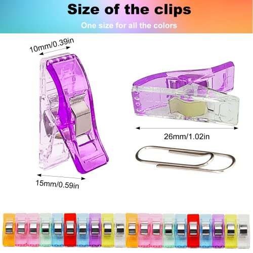 120 PCS Purple Sewing Clips for Fabric, Mini Clips for Sewing, Sewing Fasteners Clips, Multi-Color Crafting Tools for Fabric Sewing Binding Crafting (Purple 120PCS)