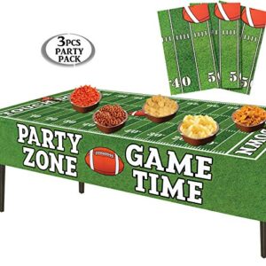 AnapoliZ Football Tablecloth Plastic | 3 Pcs Party Pack (54” Inch Wide x 72” inch Long) | Rectangular Game Day Table Cover | Football Party Touchdown Tablecloth | Party Zone, Tailgate Table Cover