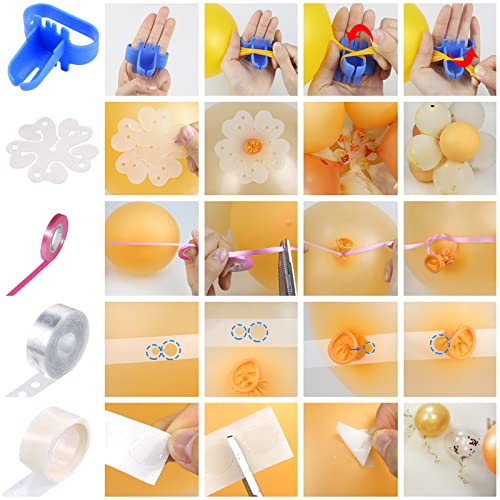 Balloon Pump, Electric Balloon Pump,Portable Dual Nozzles Electric Balloon Air Pump 110V 600W , Electric Balloon Inflator with Tying Tool, Flower Clips, Tape Strips, Dot Glues for Party Decoration