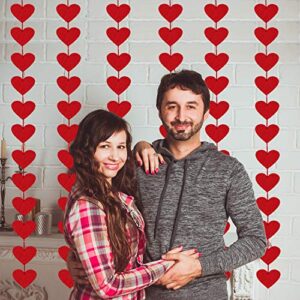 72 Red Hearts Felt Garland - NO DIY - Valentines Day Red Heart Hanging String Garland - Valentines Day Decor - Valentine Decorations - Valentines Wedding Anniversary Birthday Party Supplies