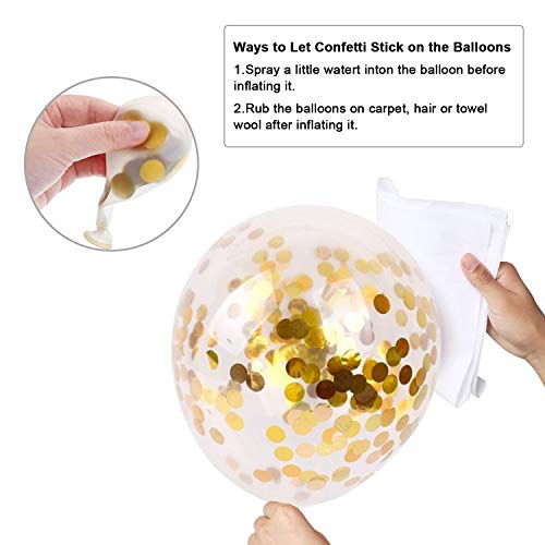 Navy Blue and Gold Confetti Balloons, 50 pcs 12 inch Pearl White and Gold Metallic Chrome Birthday Balloons for Celebration Graduation Party Balloons