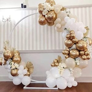 White Sand Gold Balloons Garland Arch Kit,159PCS White Nude Balloons with Metallic Chrome Gold Latex Balloons for Boho Wedding Baby Bridal Shower Engagement Anniversary Birthday Decorations Backdrop