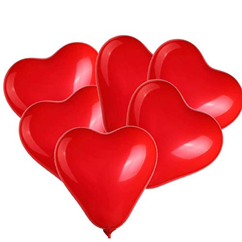 BinaryABC Red Heart Shaped Latex Balloons,Valentine's Day Engagement Wedding Party Decorations,10Inch,50Pcs(Red)