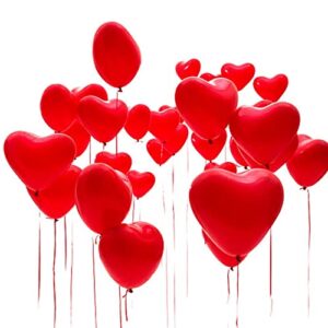 BinaryABC Red Heart Shaped Latex Balloons,Valentine's Day Engagement Wedding Party Decorations,10Inch,50Pcs(Red)