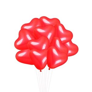 BinaryABC Red Heart Shaped Latex Balloons,Valentine's Day Engagement Wedding Party Decorations,10Inch,50Pcs(Red)