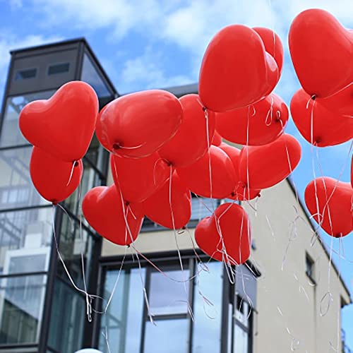 BinaryABC Red Heart Shaped Latex Balloons,Valentine's Day Engagement Wedding Party Decorations,10Inch,50Pcs(Red)