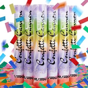 confetti cannon party poppers biodegradable shooters, (6 pack) yeshow multicolor confetti blaster for birthday graduation wedding christmas new year’s eve