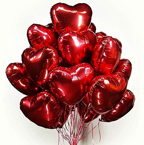 30 pcs Red Heart Balloons 18" Foil Love Balloons Mylar Balloons heart balloons for Valentines Day Propose Marriage Wedding Anniversary Backdrop Birthday Party Supplies