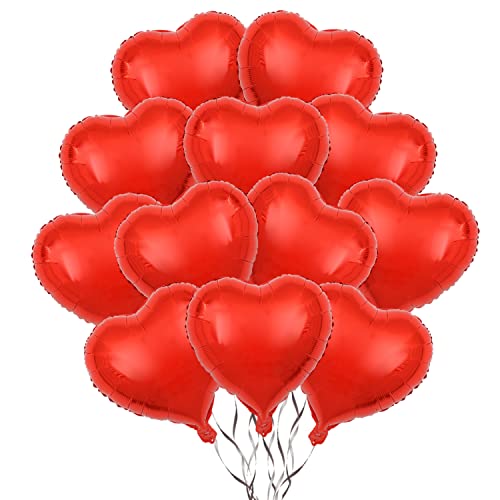 30 pcs Red Heart Balloons 18" Foil Love Balloons Mylar Balloons heart balloons for Valentines Day Propose Marriage Wedding Anniversary Backdrop Birthday Party Supplies