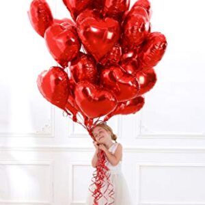 30 pcs Red Heart Balloons 18" Foil Love Balloons Mylar Balloons heart balloons for Valentines Day Propose Marriage Wedding Anniversary Backdrop Birthday Party Supplies