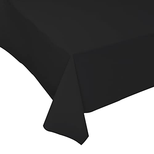 6 Pack Premium Disposable Plastic Tablecloth 54" x 108" Party Table Cloths Disposable for 6 to 8 Foot Tables Indoor or Outdoor Parties Birthdays Weddings Christmas Anniversary Buffet Table (Black)