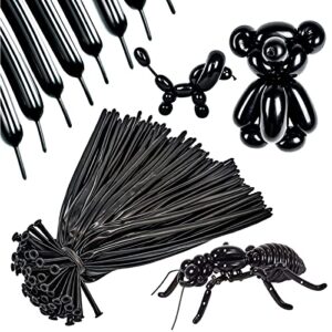 260 long balloons 100 pack twisting animal balloons thickening latex modeling long magic balloons for animal model weddings birthdays festival party decorations (black)