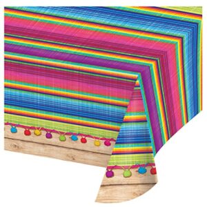 Creative Converting 324357 All Over Print Plastic Table Cover, 54 x 102, Serape