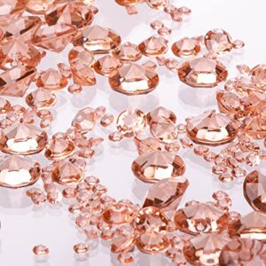 luxury rose gold diamond party & wedding decorations: sparkling acrylic rhinestone table confetti scatter gems, vase filler & centerpiece party decorations