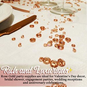 Luxury Rose Gold Diamond Party & Wedding Decorations: Sparkling Acrylic Rhinestone Table Confetti Scatter Gems, Vase Filler & Centerpiece Party Decorations