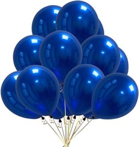 50 pcs chrome royal blue balloons 10 inch double-layered chrome metallic latex balloons for parties decoration wedding supplies graduation decor baby shower decorations (chrome royal blue)