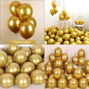 chrome metallic balloons for party 50 pcs 12 inch thick latex balloons for birthday wedding engagement anniversary festival picnic family party decorations-gold