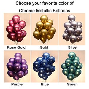 Chrome Metallic Balloons for Party 50 pcs 12 inch Thick Latex balloons for Birthday Wedding Engagement Anniversary Festival Picnic Family Party Decorations-Gold