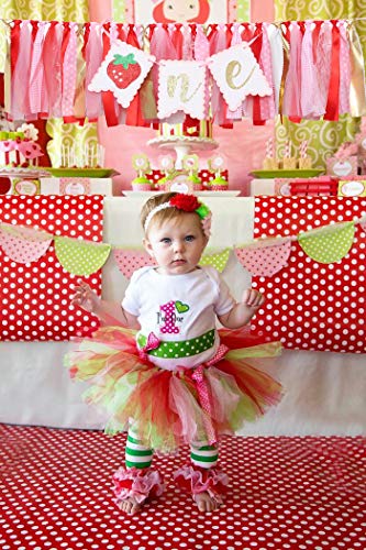 Berry Strawberry Theme High Chair Banner - Sweet First Birthday Banner - Smash Cake Photo Prop - 1st Birthday Photo Backdrop Decorations - Birthday Souvenir and Gifts for Kids (Strawberry-2)