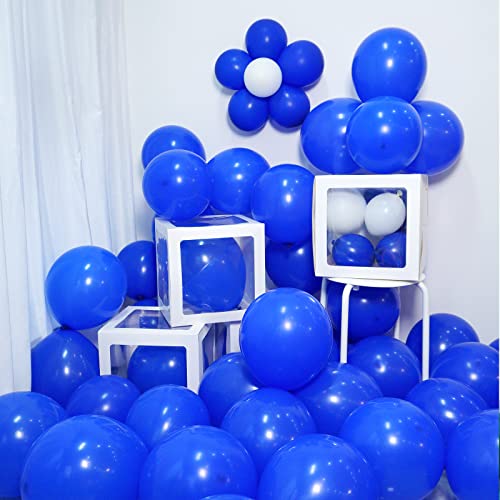 Royal Blue Balloons 12 inch, 100 Pack Royal Blue Latex Balloons Helium Quality for Graduation Birthday Baby Shower Wedding Halloween Party Decorations (with Blue Ribbon)