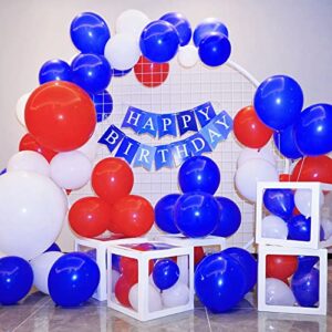 Royal Blue Balloons 12 inch, 100 Pack Royal Blue Latex Balloons Helium Quality for Graduation Birthday Baby Shower Wedding Halloween Party Decorations (with Blue Ribbon)