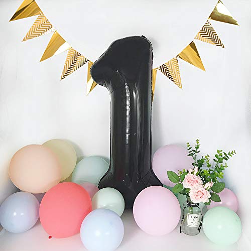 40 Inch Black Large Numbers Balloons0-9,Number 2 Digit Helium Balloons,Foil Mylar Big Number Balloons for Birthday Party Supplies Decorations