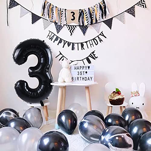 40 Inch Black Large Numbers Balloons0-9,Number 2 Digit Helium Balloons,Foil Mylar Big Number Balloons for Birthday Party Supplies Decorations