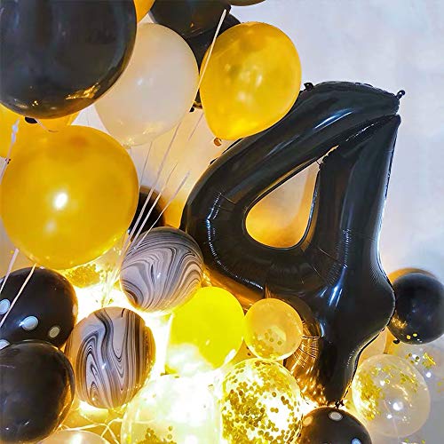 40 Inch Black Large Numbers Balloons0-9,Number 2 Digit Helium Balloons,Foil Mylar Big Number Balloons for Birthday Party Supplies Decorations