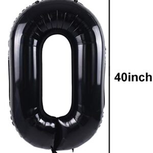 40 Inch Black Large Numbers Balloons0-9,Number 2 Digit Helium Balloons,Foil Mylar Big Number Balloons for Birthday Party Supplies Decorations