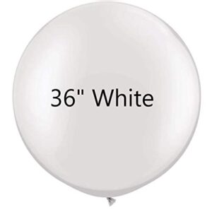 36 inch white latex balloons large round balloon for birthday wedding party decorations,6 pcs