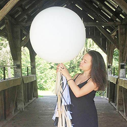 36 inch White Latex Balloons Large Round Balloon for Birthday Wedding Party Decorations,6 pcs