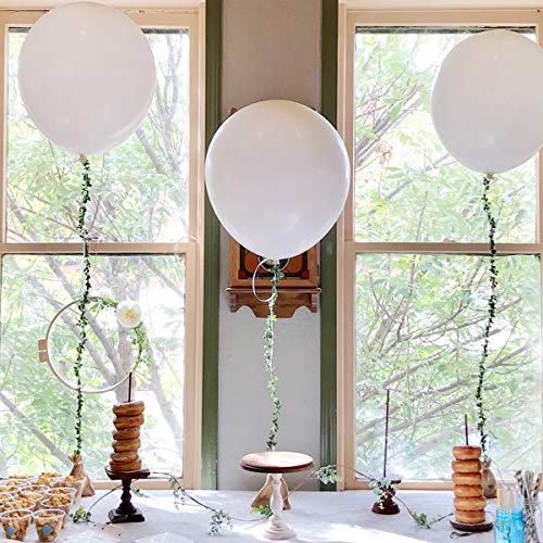 36 inch White Latex Balloons Large Round Balloon for Birthday Wedding Party Decorations,6 pcs