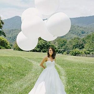 36 inch White Latex Balloons Large Round Balloon for Birthday Wedding Party Decorations,6 pcs