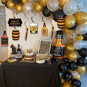 Whiskey Birthday Party Decorations for Men, Aged to Perfection Party Supplies Whiskey Beer Party Hanging Swirls Ceiling Streamers for 30th 40th 50th Birthday Decorations Cheers and Beers Party