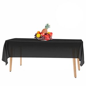 14 pack premium black plastic tablecloth – 54 x 108 in. disposable rectangle plastic table cloth – decorative rectangle table cover smooth tablecloth – disposable table cloths for parties, weddings