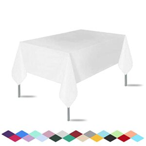 3 pack premium disposable plastic tablecloth (54″x 108″) ， rectangle table cover for wedding, party, banquet, burgundy(white)