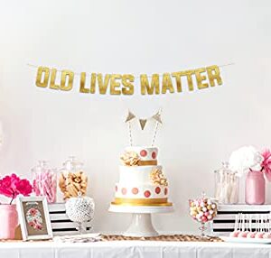 Funny Birthday Gold Glitter Banner – Birthday and Retirement Party Supplies, Ideas, Gifts and Decorations