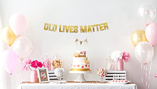 Funny Birthday Gold Glitter Banner – Birthday and Retirement Party Supplies, Ideas, Gifts and Decorations