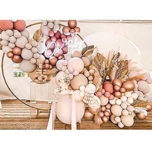 diy boho balloon garland arch kit 147pcs double stuffed balloon garland kit supplies retro dusty pink cream peach chrome rose gold balloons for baby&bridal shower, birthday wedding,anniversary party