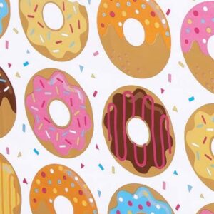 Creative Converting All Over Print Plastic Tablecover, Donut Time -