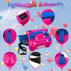 Balloons Pump Kit Electric Balloon, Portable Dual Nozzle Electric Balloon Inflator/Blower for Rose Red 110V 600W Electric Balloon Blower Pump for Party Decoration,Faster and Save Time