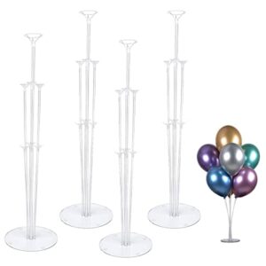 LANGXUN 4 Set 28" Height Table Balloon Stand Kit for Birthday Party Decorations and Wedding Decorations, Happy Birthday Balloons Decorations for Party and Christmas Balloon Decorations (4 Pack)