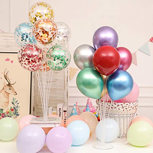 LANGXUN 4 Set 28" Height Table Balloon Stand Kit for Birthday Party Decorations and Wedding Decorations, Happy Birthday Balloons Decorations for Party and Christmas Balloon Decorations (4 Pack)