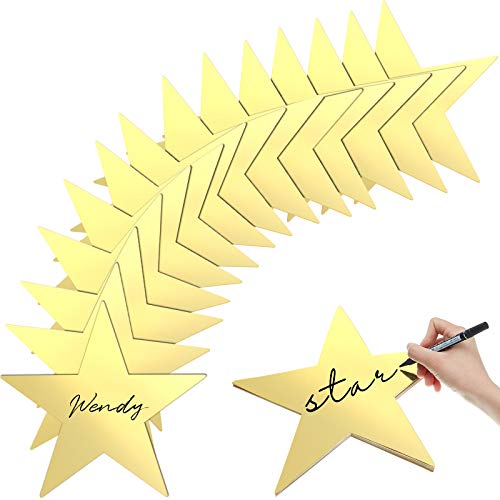 Gold Star Cutouts Double Printed Paper Stars Decoration for Wedding Party Supplies, 11 Inches (24 Pieces)