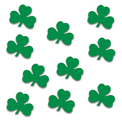 Beistle Green Shamrock Cutouts 10 Piece St Patrick's Day Decorations, Wall Silhouettes