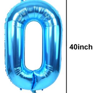 40 Inch Blue Large Numbers Balloon 0-9(Zero-Nine) Birthday Party Decorations,Foil Mylar Big Number Balloon Digital 3 for Birthday Party,Wedding, Bridal Shower Engagement Photo Shoot, Anniversary