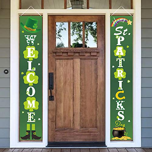 DAZONGE St. Patrick's Day Decorations | Lucky St. Patty's Day Welcome Signs for Porch/Front Door/Home Decor | St. Patrick's Day Party Accessory